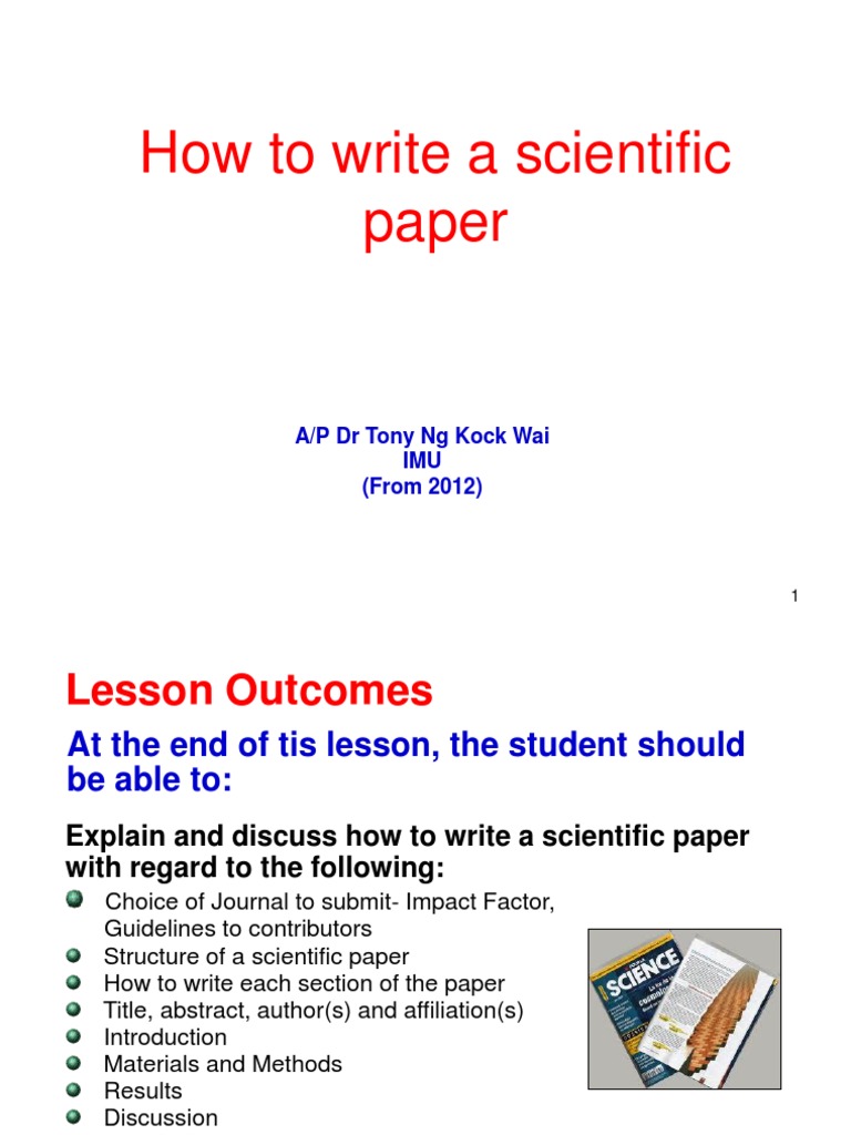 2013 NEW How To Write A Scientific Paper | PDF | Coronary Artery ...
