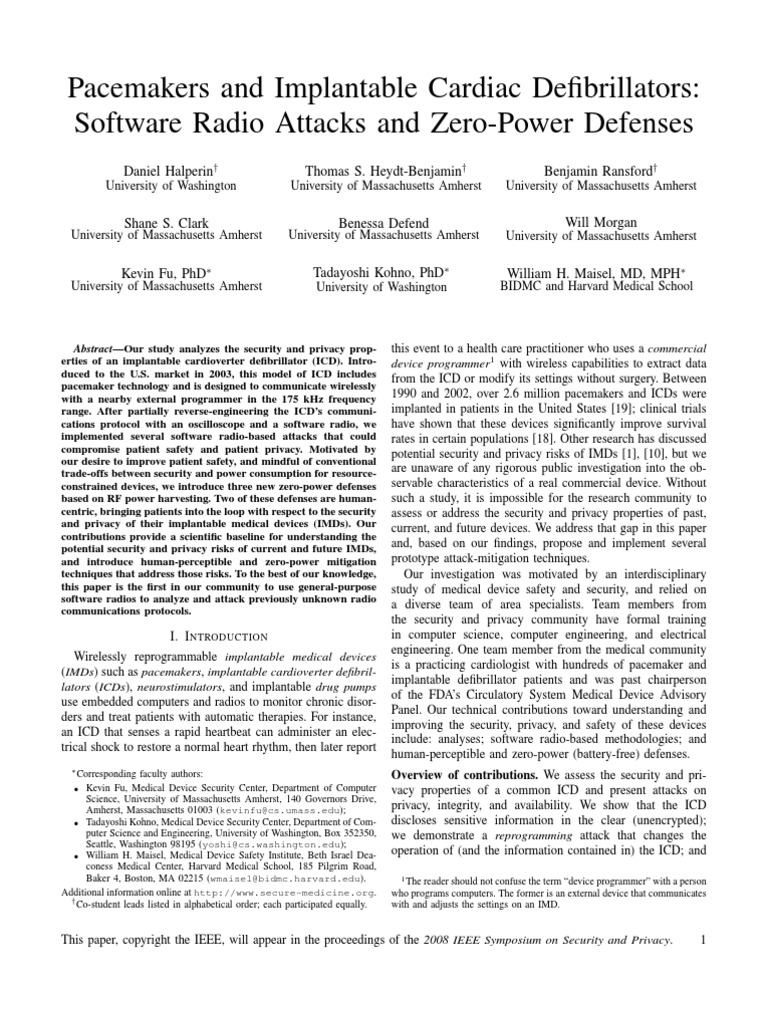 PaceMaker HAcking | PDF | Artificial Cardiac Pacemaker | Computer Security