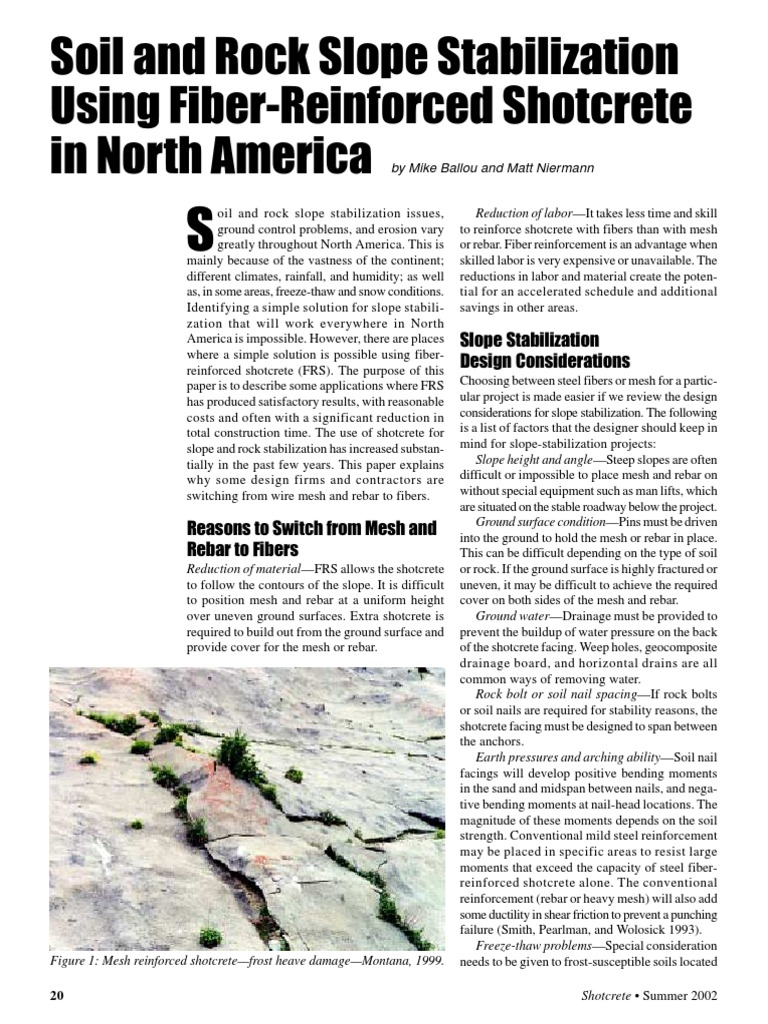 Soil and Rock Slope Stabilization Using Fiber-Reinforced Shotcrete in ...