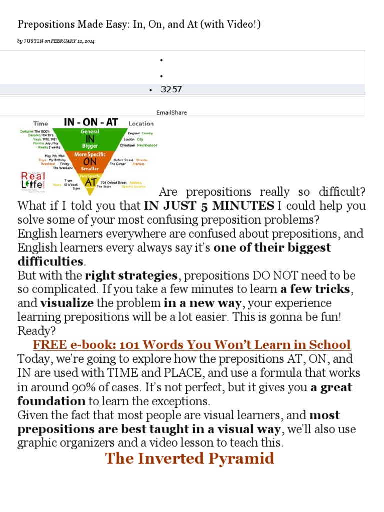 A Visual Guide to Mastering Common Prepositions of Time, Location, and ...