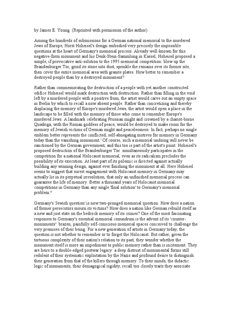 The Counter-Monument | PDF | The Holocaust