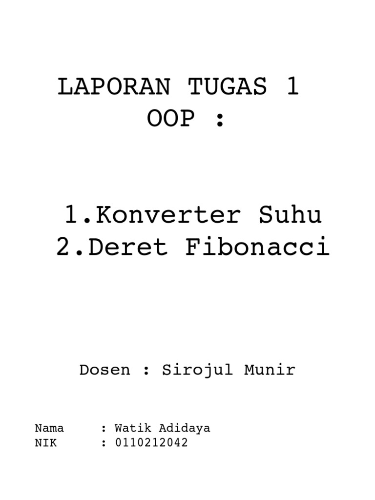 Membuat Konverter Suhu Dengan Java | PDF