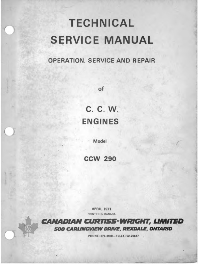 1971 C.C.W. Model 290 Technical Engine Manual | PDF | Ignition System ...