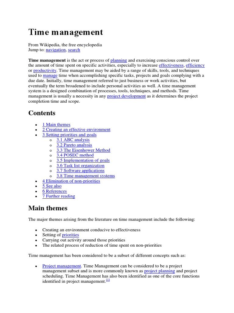 Time Management | PDF | Time Management | Professional Skills