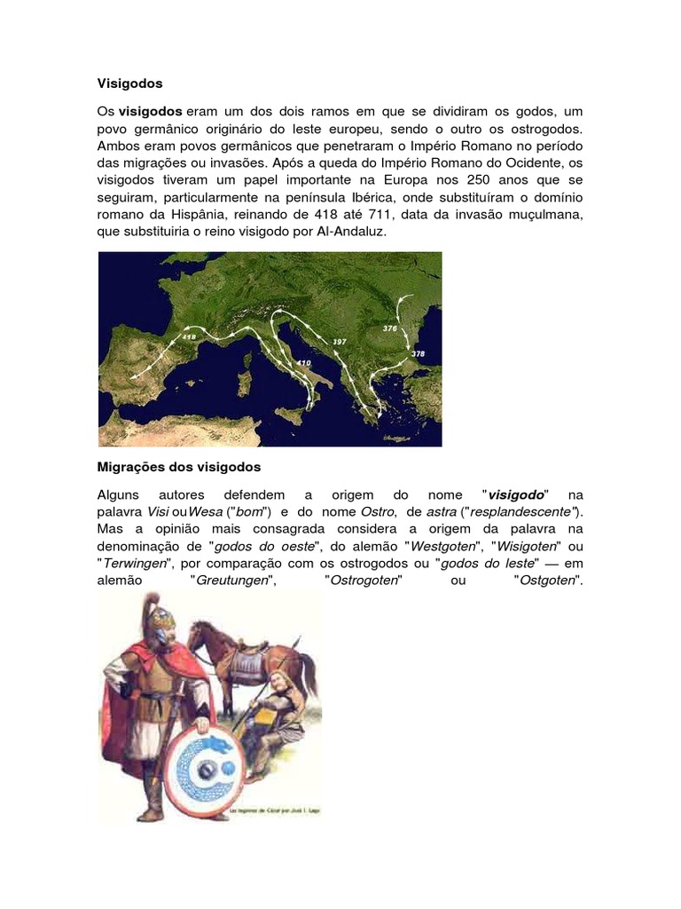 Visigodos | PDF | Início da Idade Média | Povos germânicos antigos
