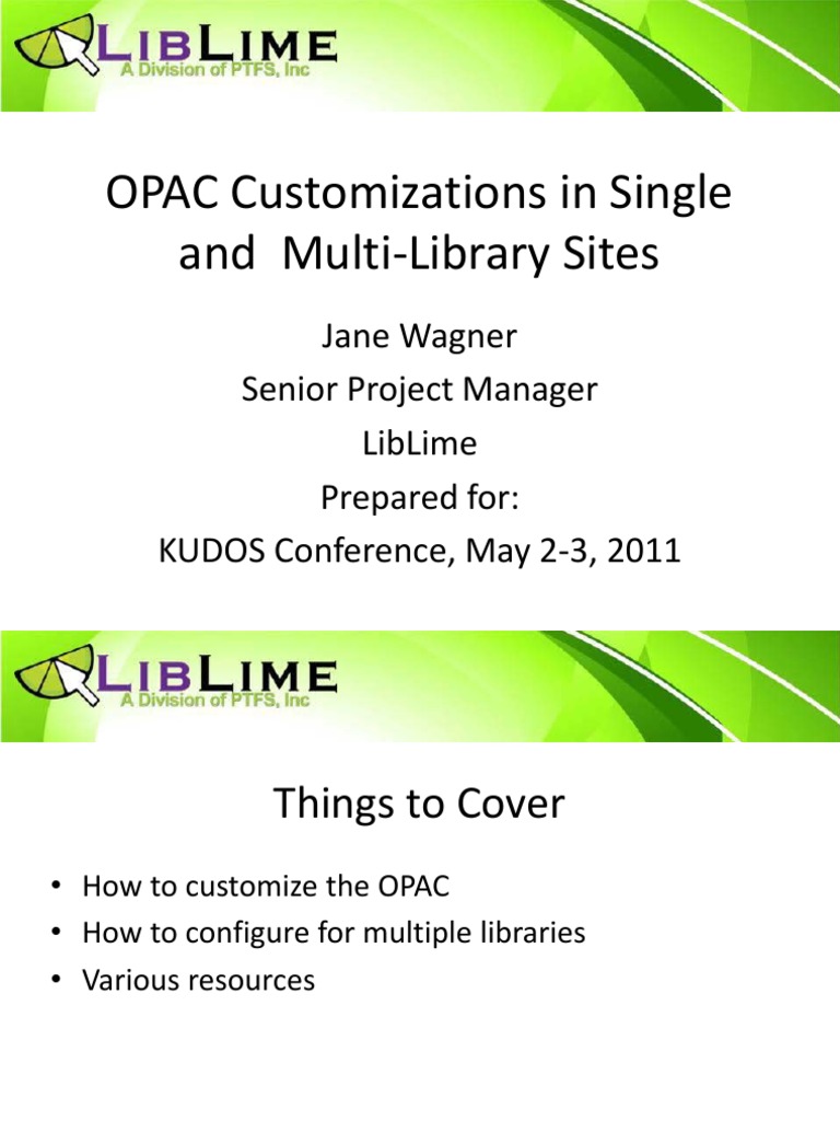 OPAC Customizations in Single and Multi-Library Sites | PDF | Cascading ...