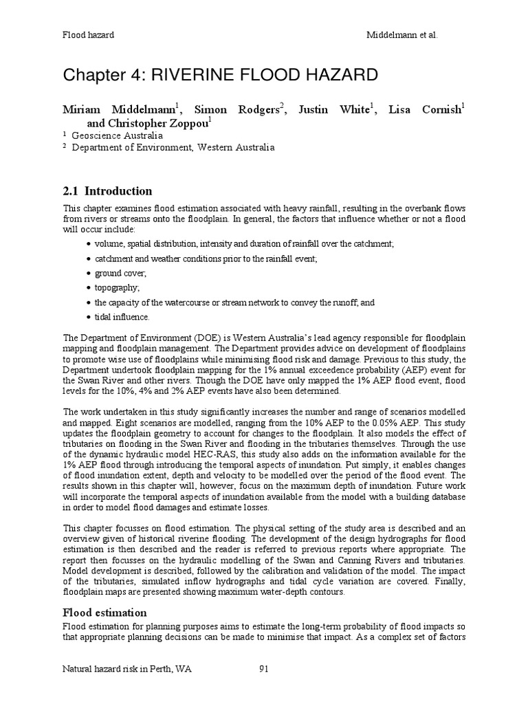 Flood Report Perth Australia | PDF | Flood | River