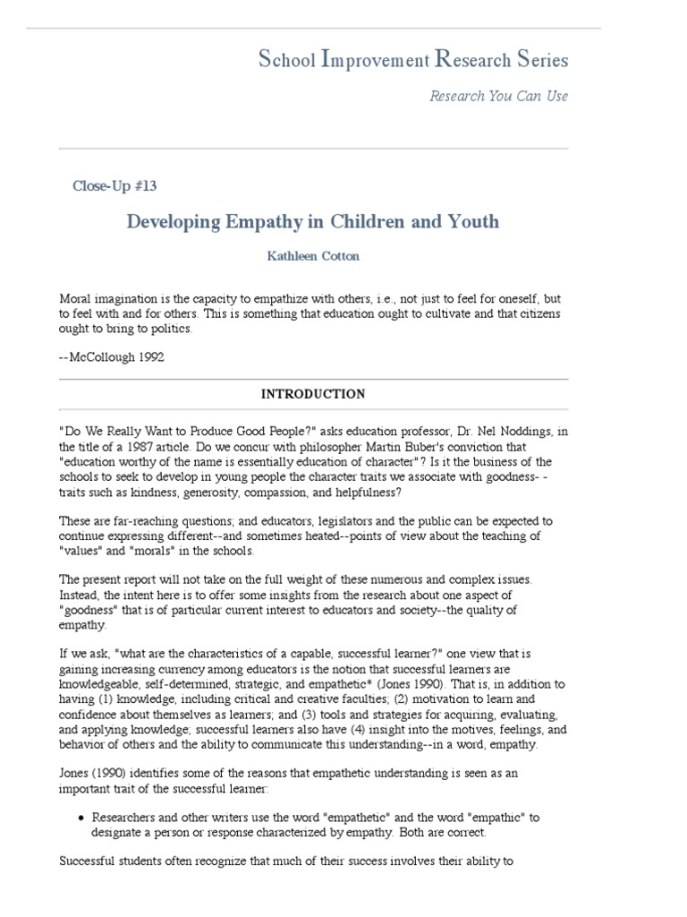 Cultivating Empathy in Education | PDF | Empathy | Altruism