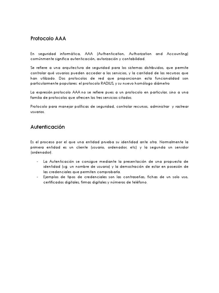 Protocolo AAA | PDF