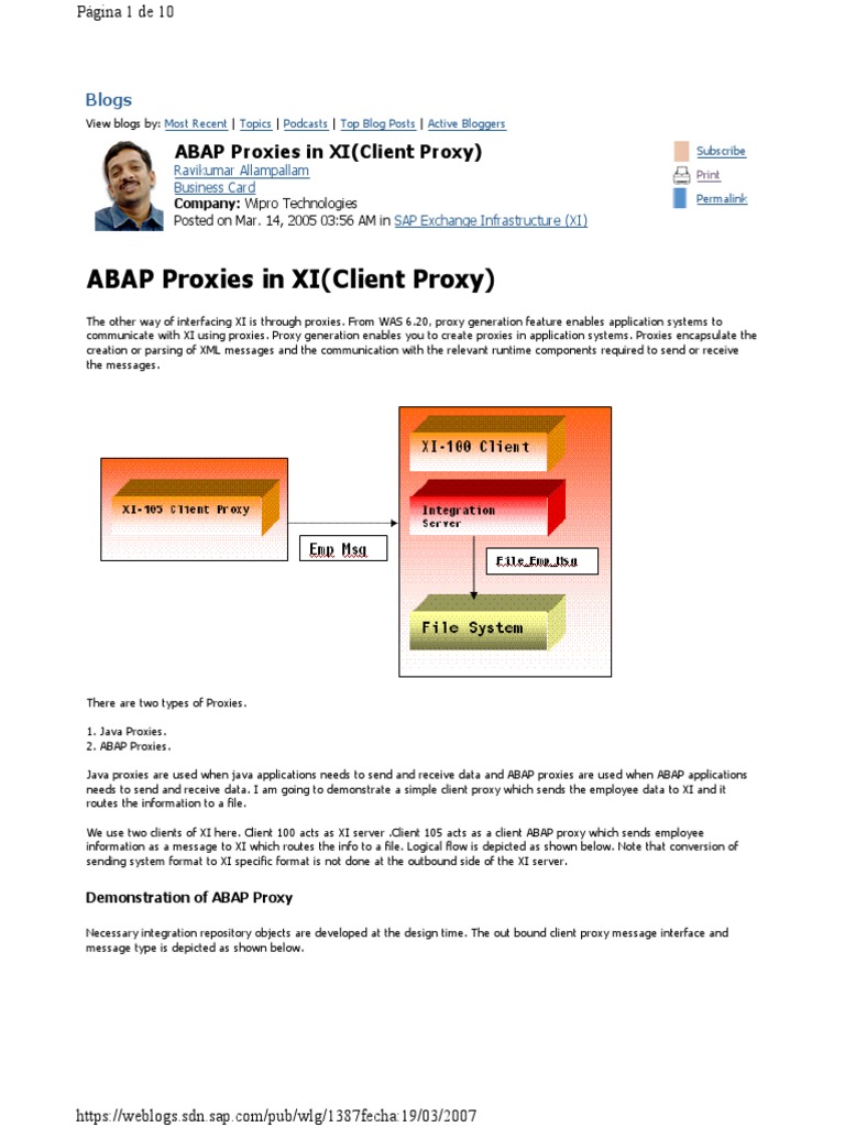 ABAP Proxies in XI | PDF | Proxy Server | Client (Computing)