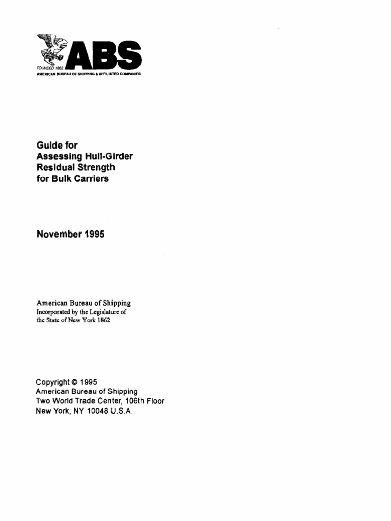Guide For Assessing Hull-Girder Residual Strength For Bulk Carriers ...