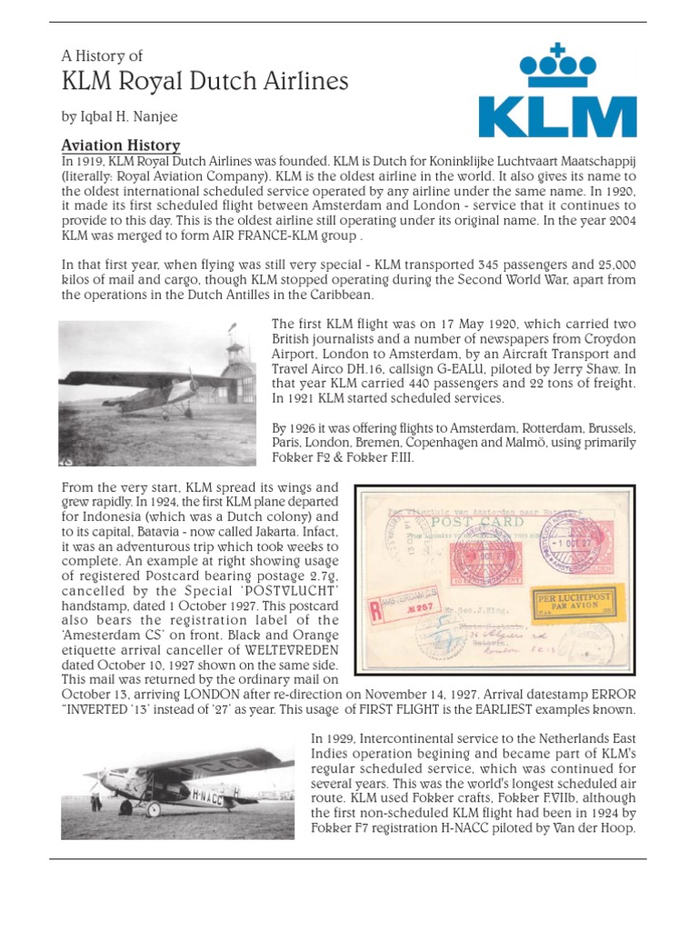 KLM | PDF | Aviation | Aircraft