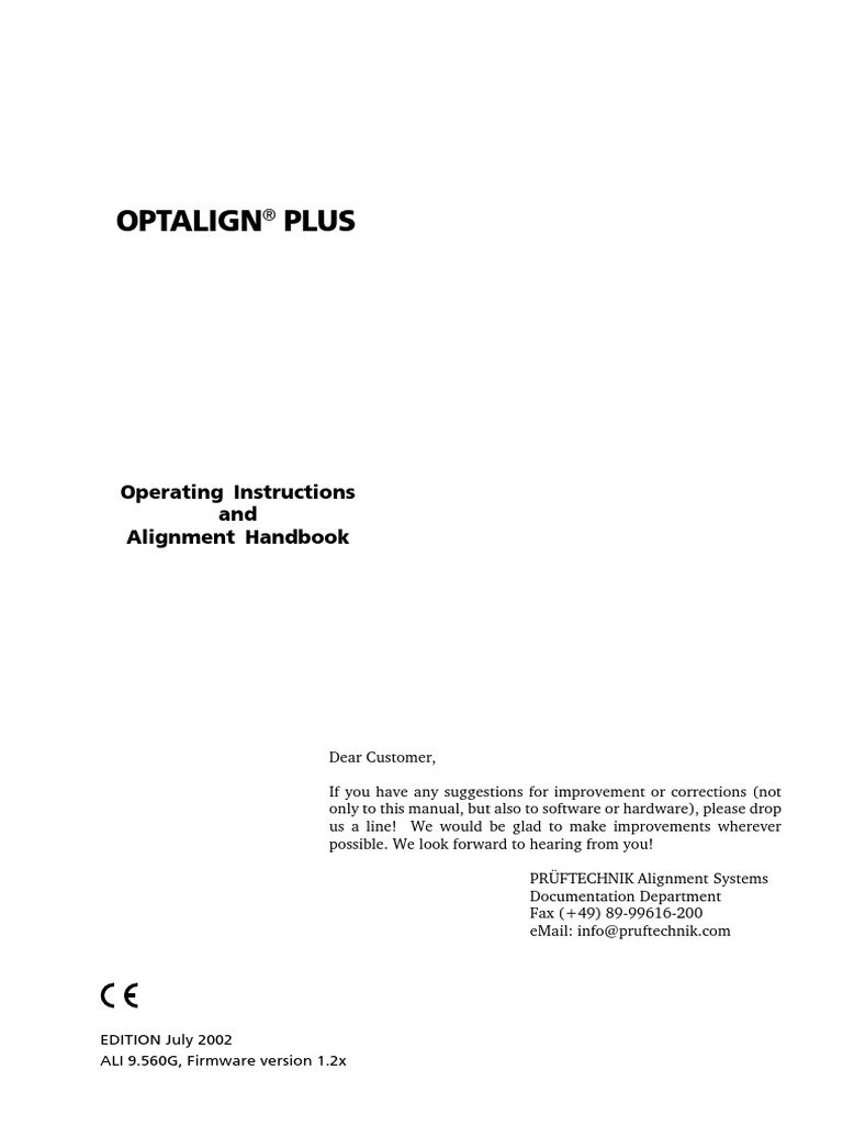 Optalign Plus Manual | PDF | Computer Data Storage | Rechargeable Battery