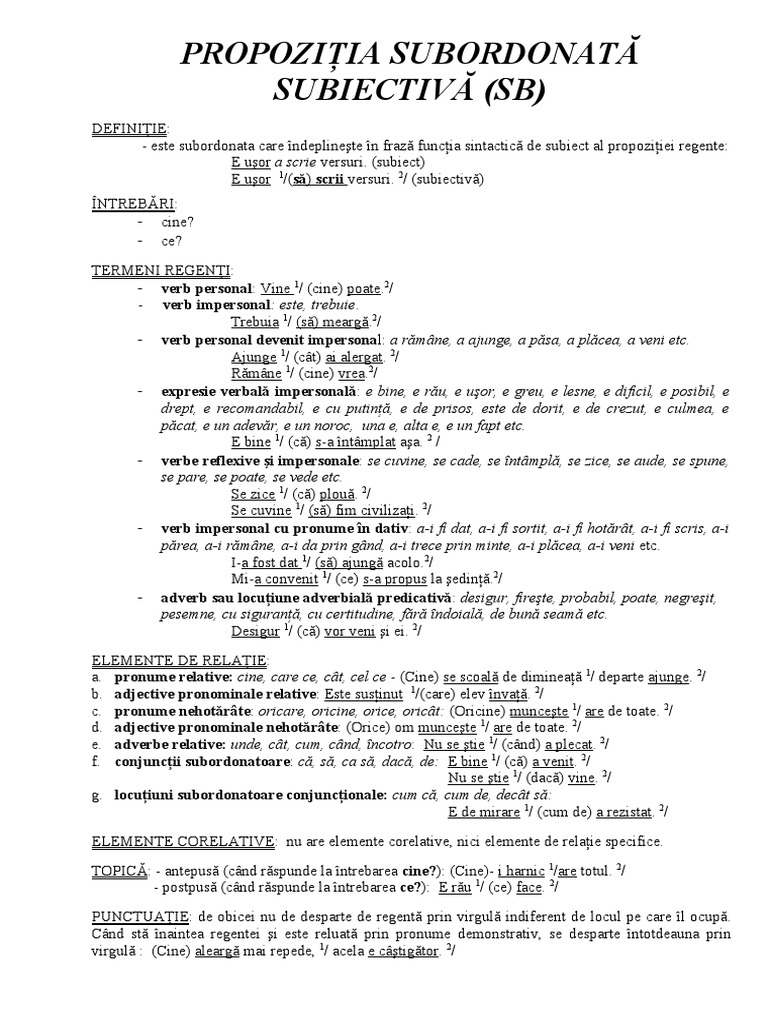 Toate Propozitiile Subordonate | PDF