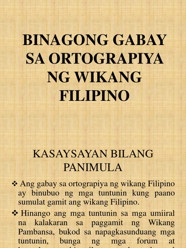Binagong Gabay Sa Ortograpiya NG Wikang Filipino | PDF