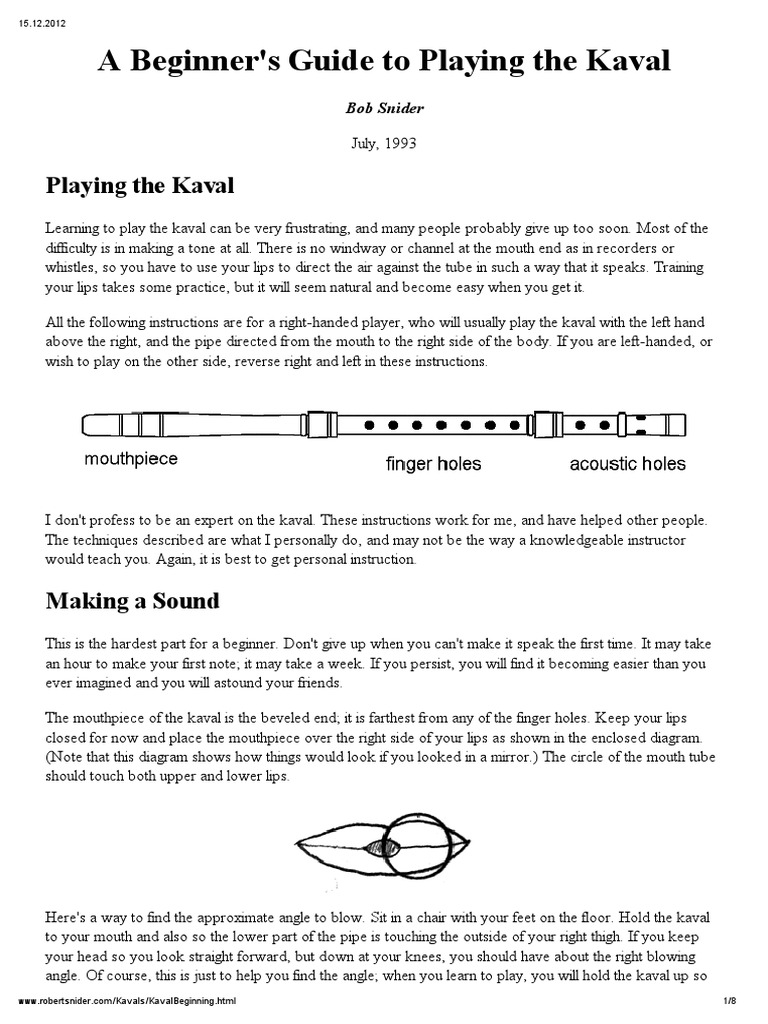 A Beginner's Guide to Playing the Kaval | PDF | Flute | Recorder ...