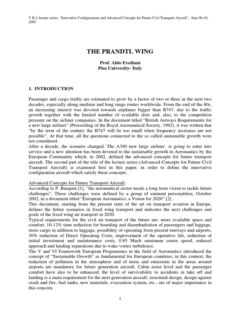 The Prandtl Wing | Aircraft | Drag (Physics)