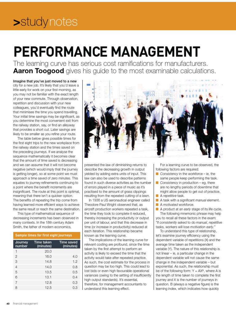CIMA P2 Performance Management - Study Notes PDF | PDF | Economics ...