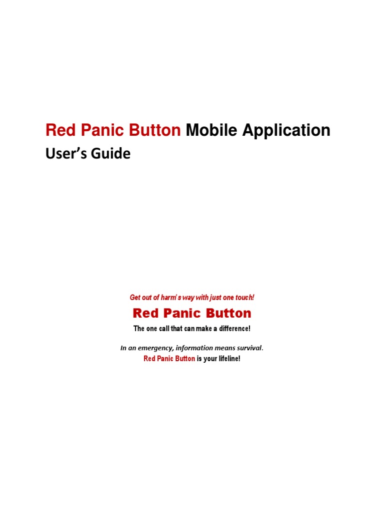 Red Panic Button User Guide | PDF | Ios | Android (Operating System)