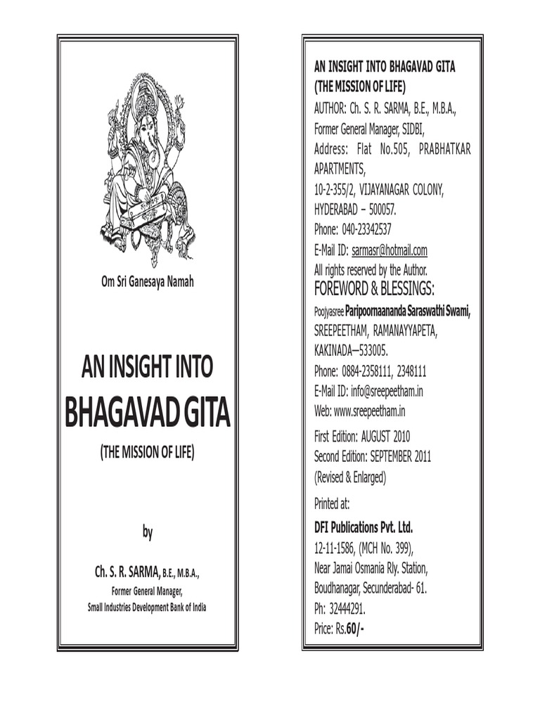 Geeta From+Sarma | PDF | Brahman | Bhagavad Gita