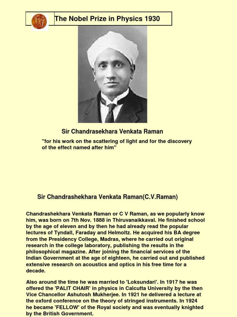 Sir Raman | PDF | Raman Spectroscopy | Spectroscopy