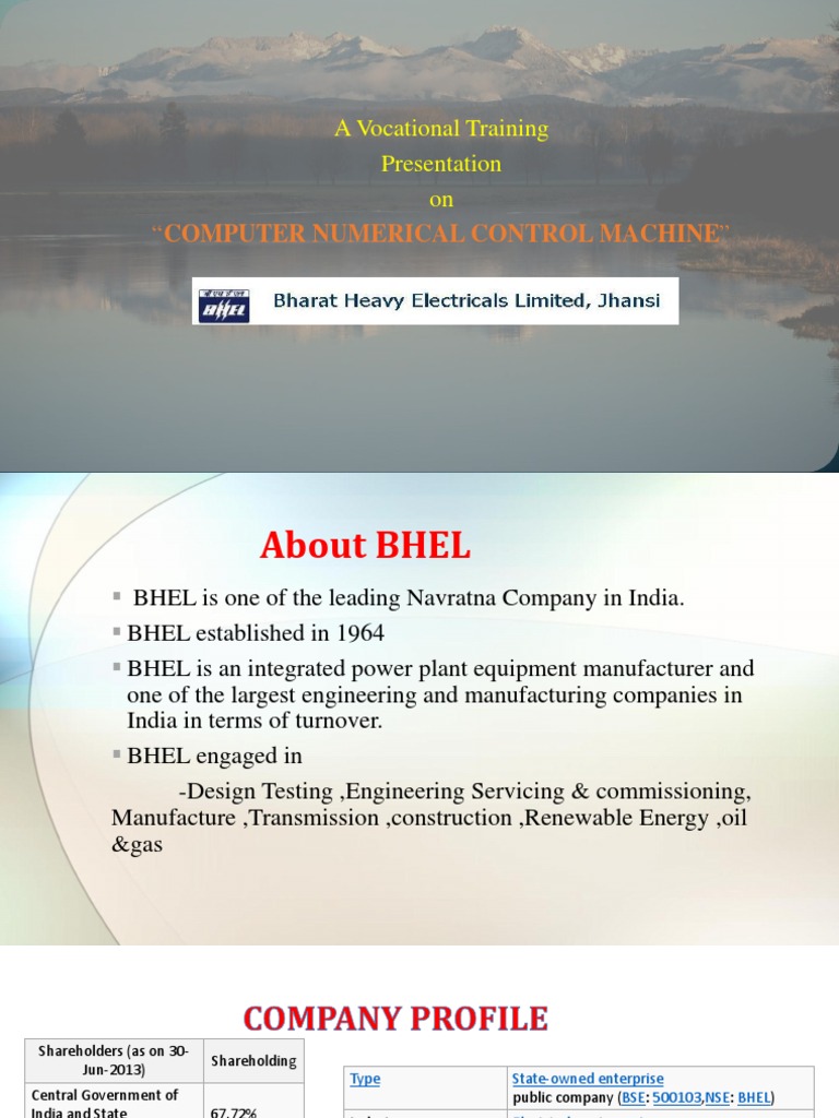 A Vocational Training Presentation On: "Computer Numerical Control ...