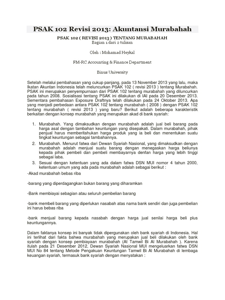 PSAK 102 Revisi 2013 | PDF | Pengelolaan Keuangan & Uang