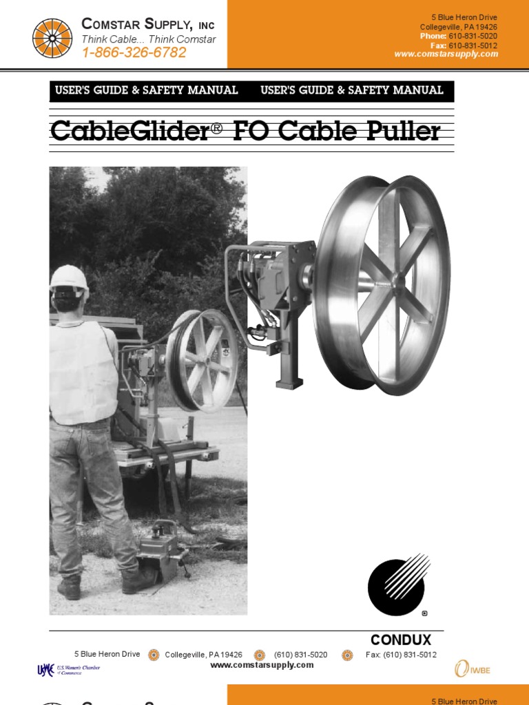 Condux Fiber Optic Cable Puller | PDF | Electrical Connector | Electric Motor