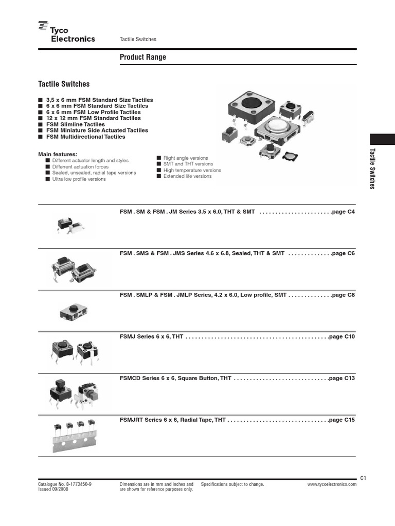 Tactile Switches 0908 PDF | PDF | Switch | Building Engineering