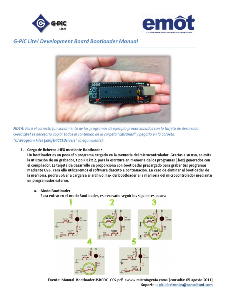 G-PIC CDC Bootloader Manual | PDF | Arranque | Programa de computadora