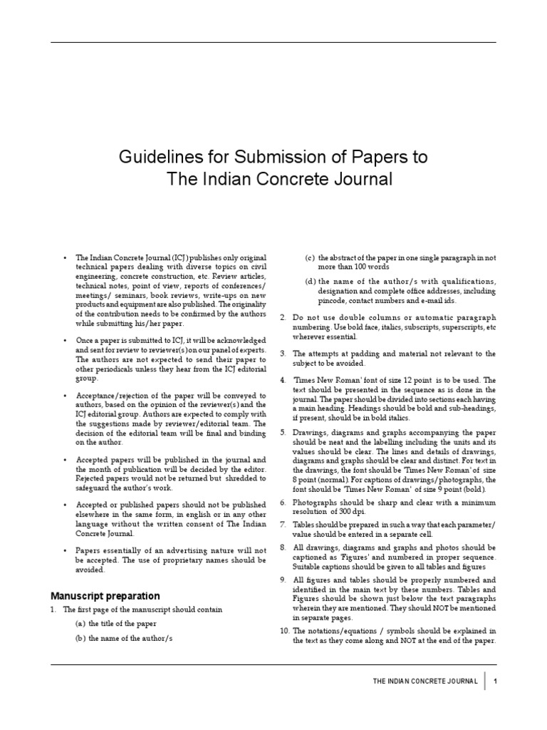 Guidelines To Authors | PDF