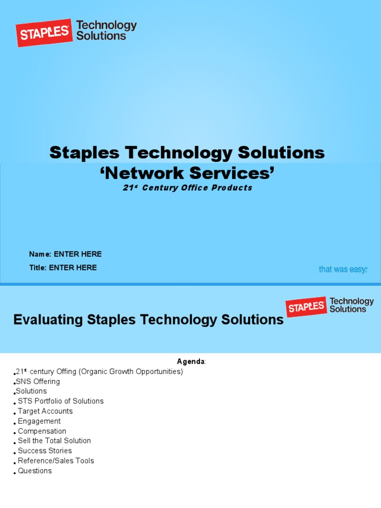 Staples Technology Solutions Network Services': 21 Century Office ...