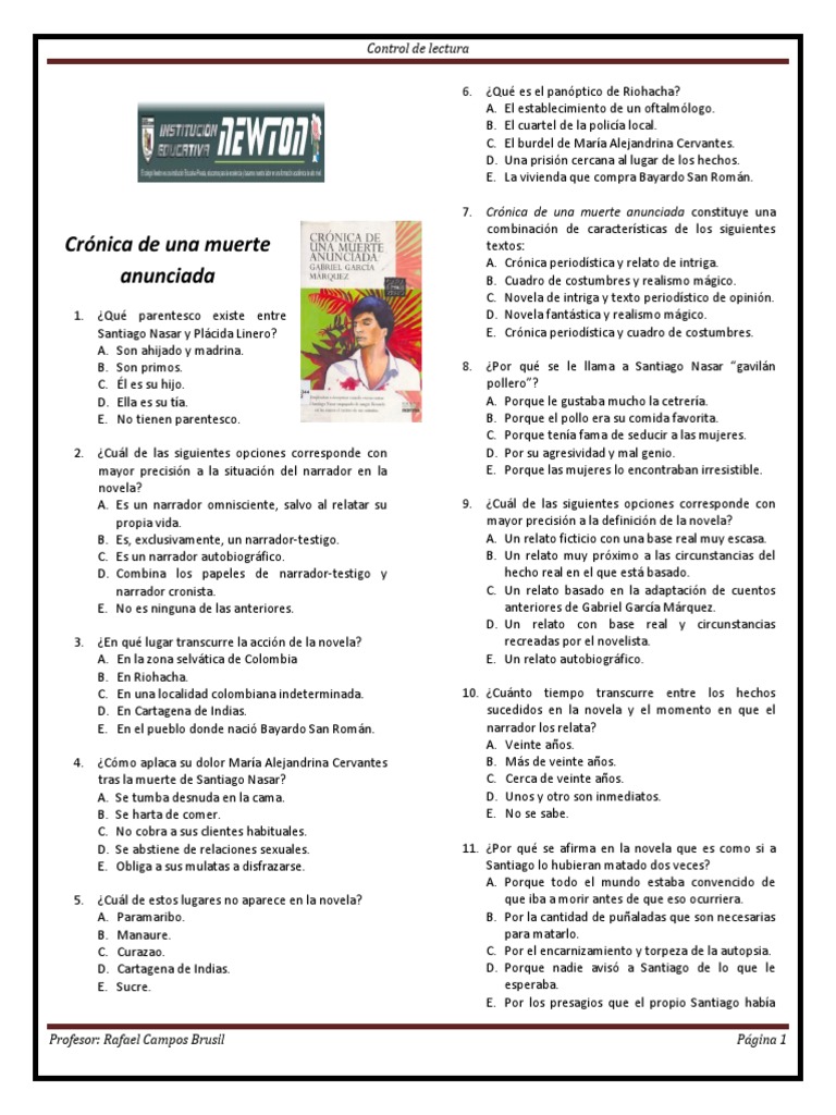 Crónica de una muerte anunciada | Novelas | Narración | Prueba gratuita ...