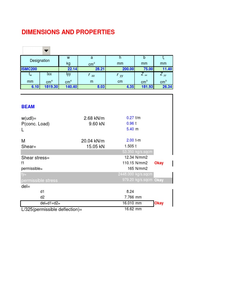 Steel Beam Column Design | PDF