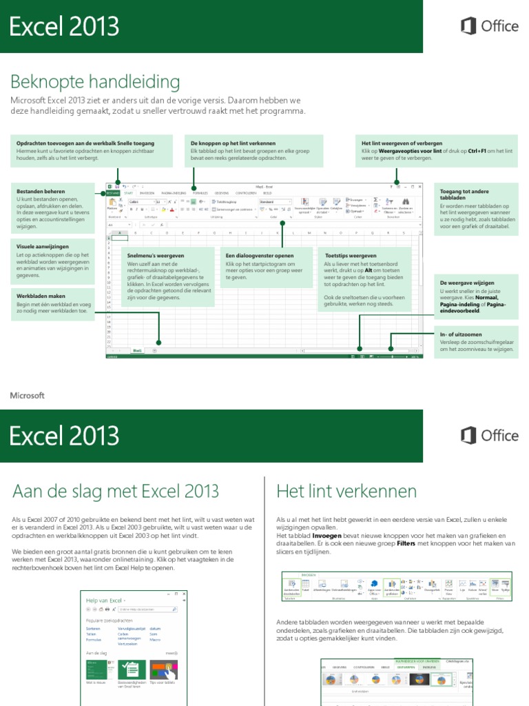 Handleiding Excel 2013 | PDF