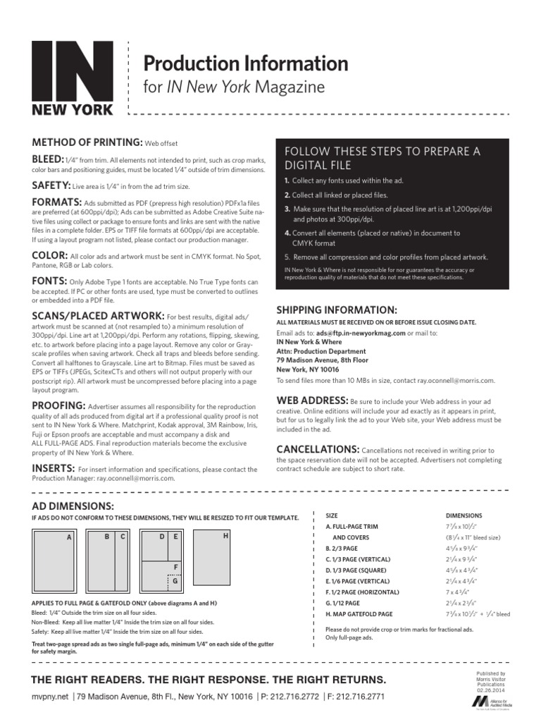 Ad Production Specifications Guide | PDF | Image Scanner | File Format