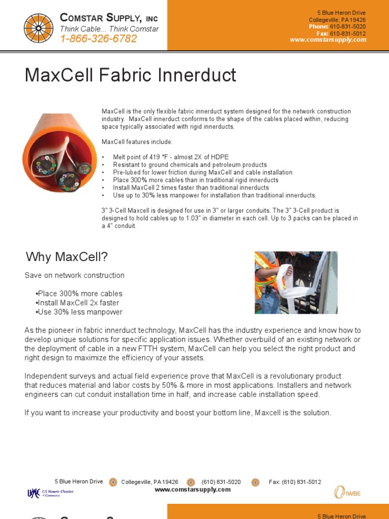 MaxCell Fabric Innerduct | Coaxial Cable | Building Engineering