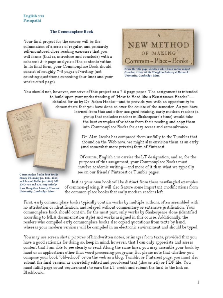 The Commonplace Book | PDF | Books | Languages