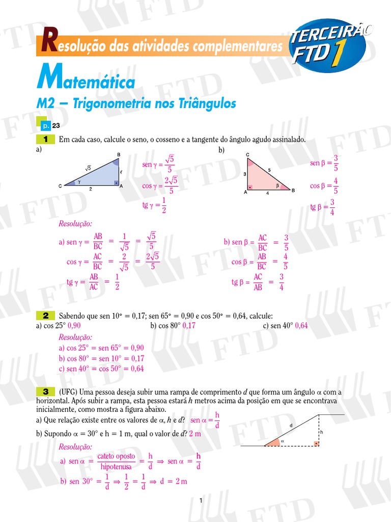 Matematica Trigonometria | PDF | Triângulo | Geometria Elementar