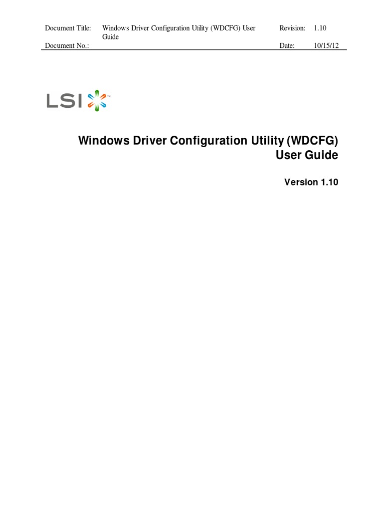 User Guide - Windows Driver Configuration Utility | PDF | Windows Registry | Command Line Interface