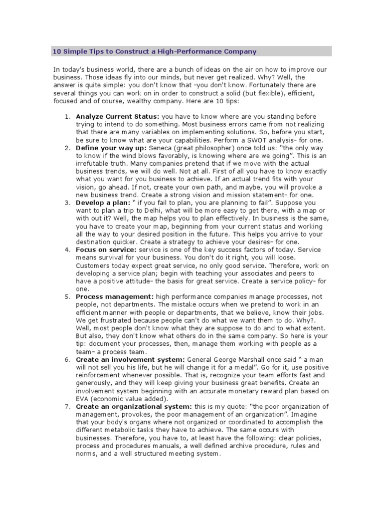 10 Simple Tips To Construct A High | PDF | Leadership | Emergence