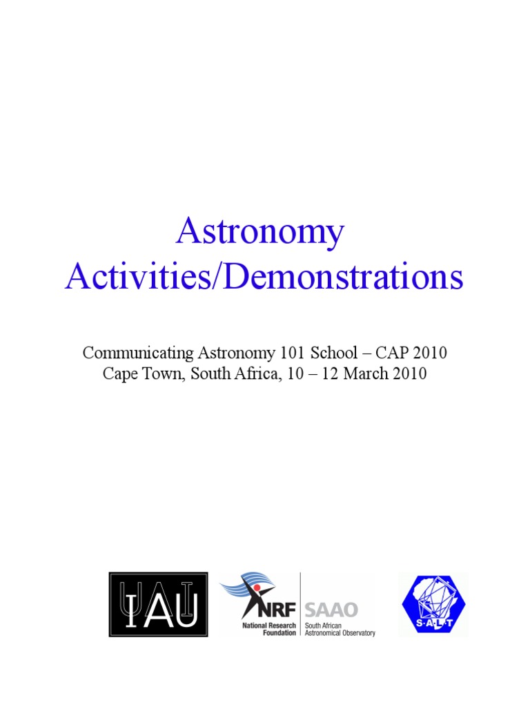Astronomy Activities/Demonstrations | PDF | Sun | Density