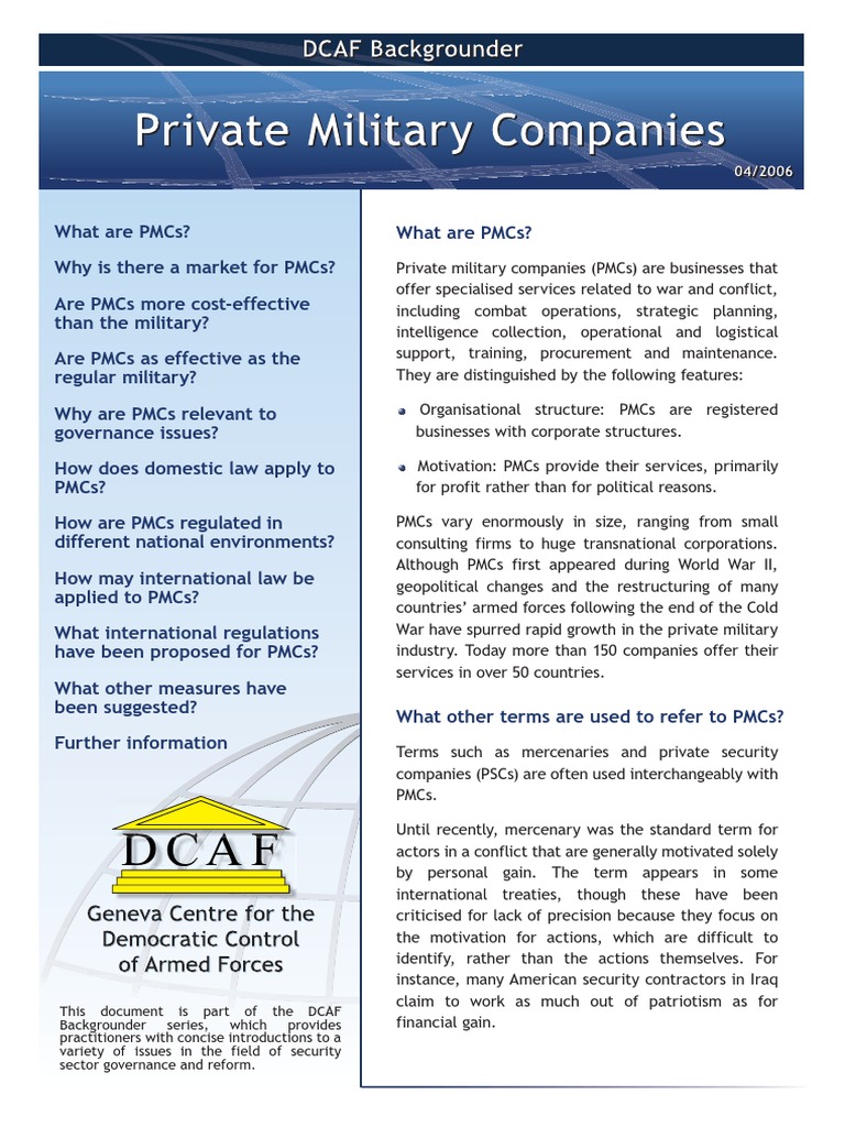 BG Private Military Companies | PDF | Kbr (Company) | Military