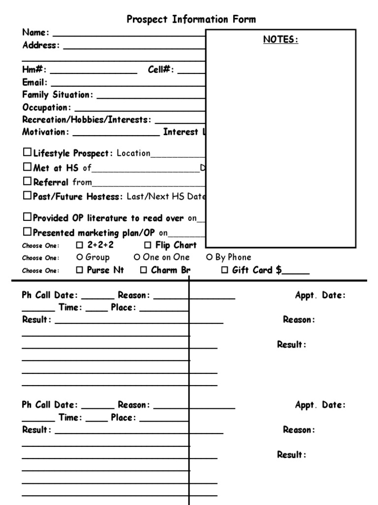 Prospect Information Form | PDF