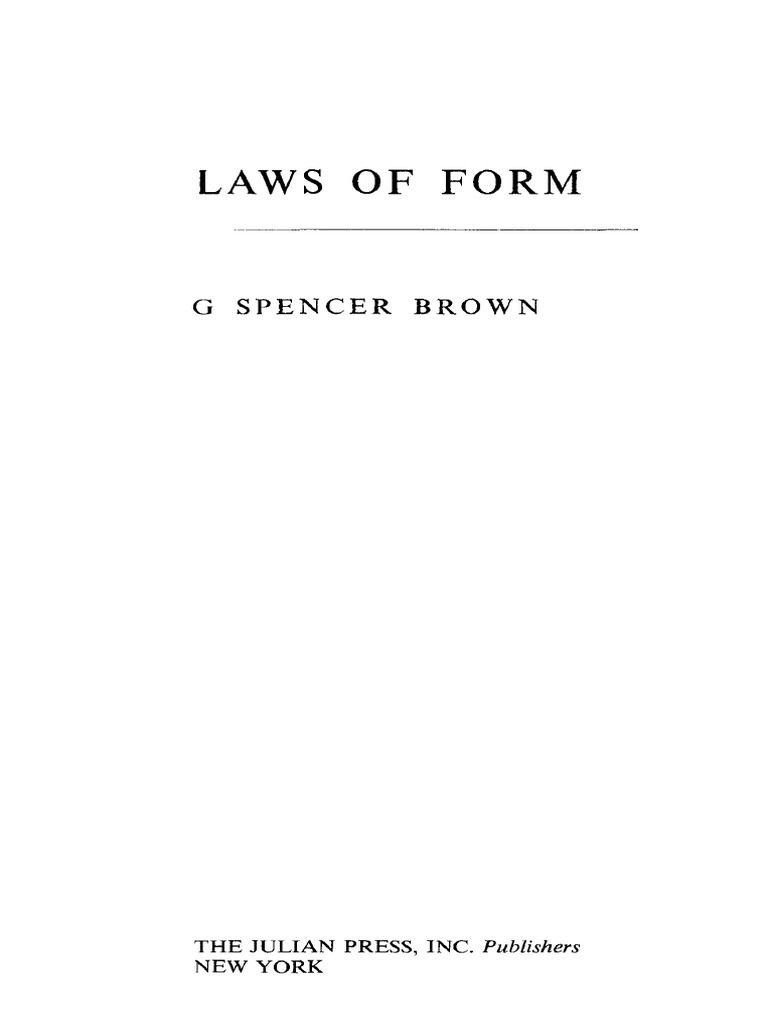 G. Spencer Brown - Laws - of - Form | PDF