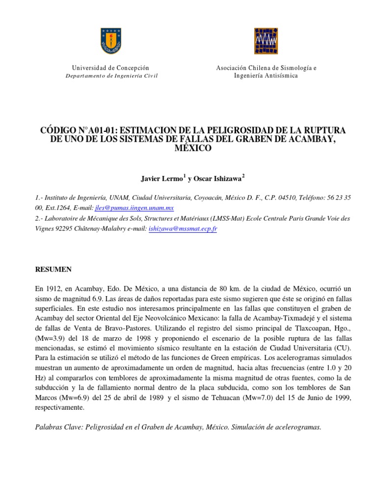 Estimacion de La Peligrosidad de La Ruptura de Uno de Los Sistemas de ...