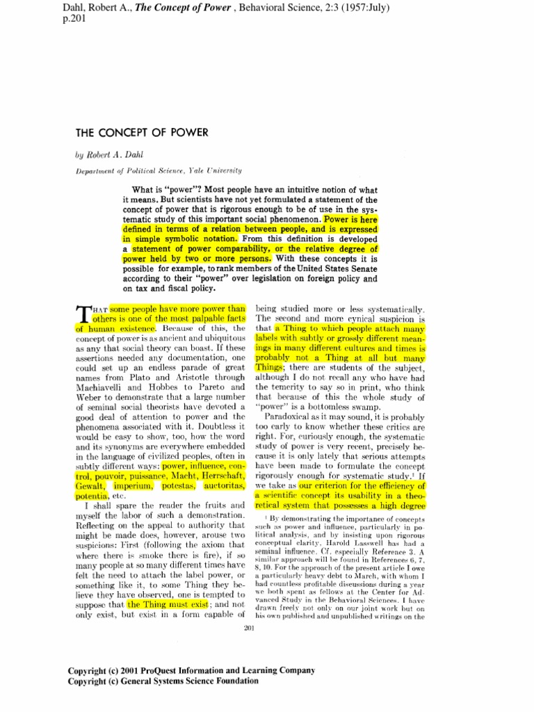 Dahl Power | Concept | Theory