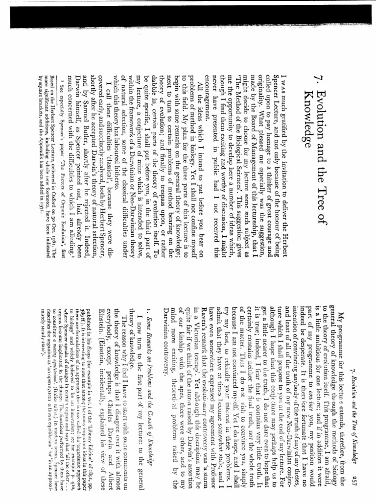 Evolution and The Tree of Knowledge | PDF