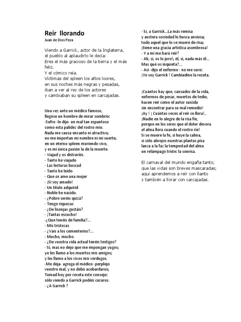 Reír Llorando. - Juan de Dios Peza. | PDF