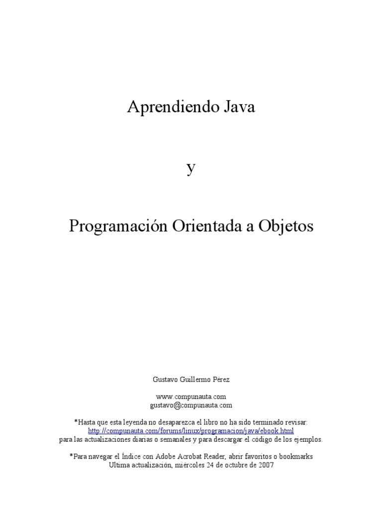 Aprendiendo Java | PDF